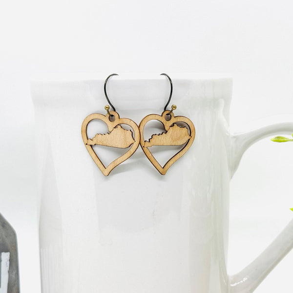 Kentucky in a Heart Earrings – Glowforge Shop