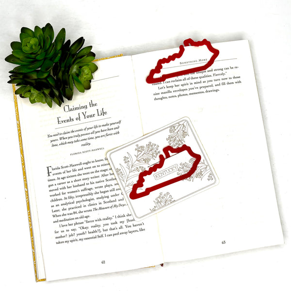 Kentucky Shaped Bookmark with Card Backer - Paperclip - Snack Bag Clos ...