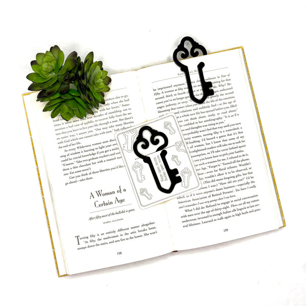 Key Shaped Bookmark with Card Backer - Paperclip - Snack Bag Closure ...