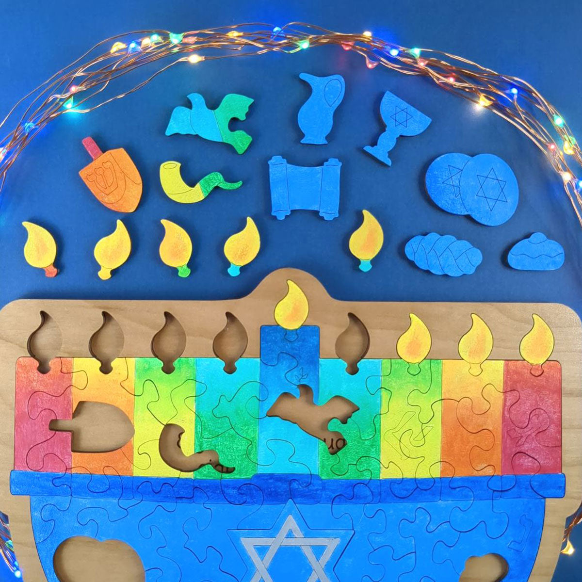 Kids Hanukkah Jigsaw Puzzle with Tray - Personalized Family Activity ...