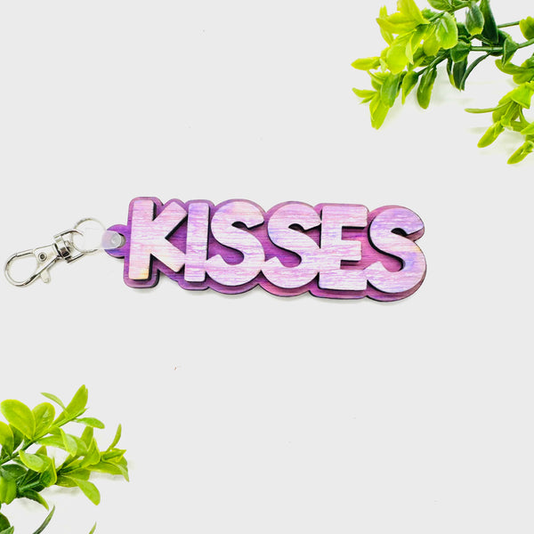 KISSES Layered Word Keychain – Glowforge Shop