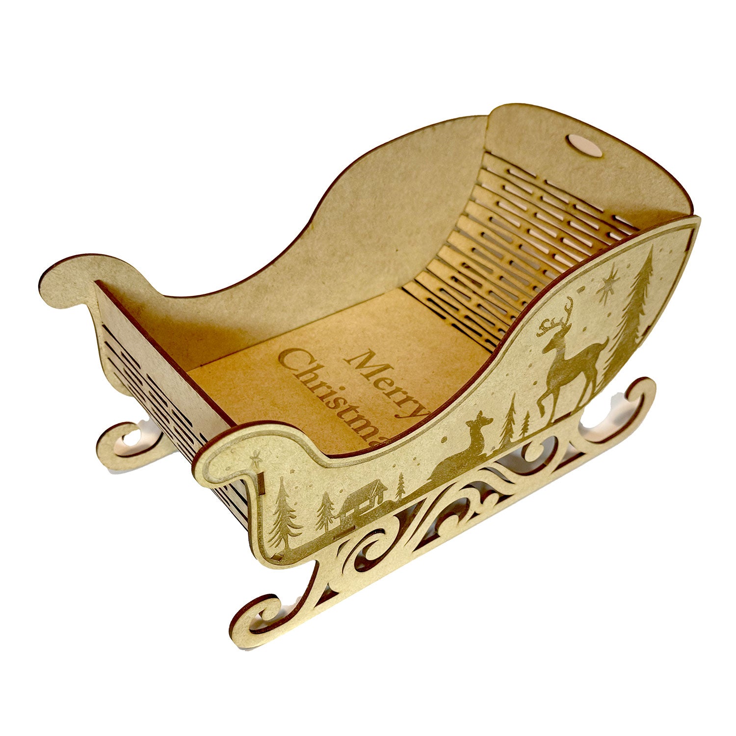 Large Living Hinge Christmas Sleigh Gift Basket - Decorative & Functio ...