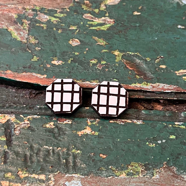 Lattice Octagon Stud Earrings – Glowforge Shop