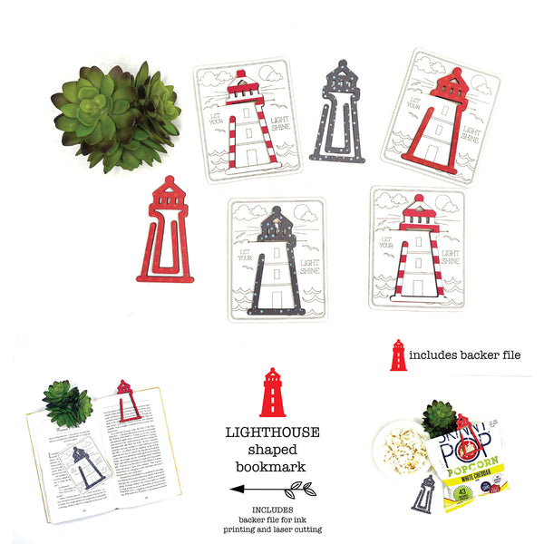 Lighthouse Shaped Bookmark with Card Backer - Paperclip - Snack Bag Cl ...