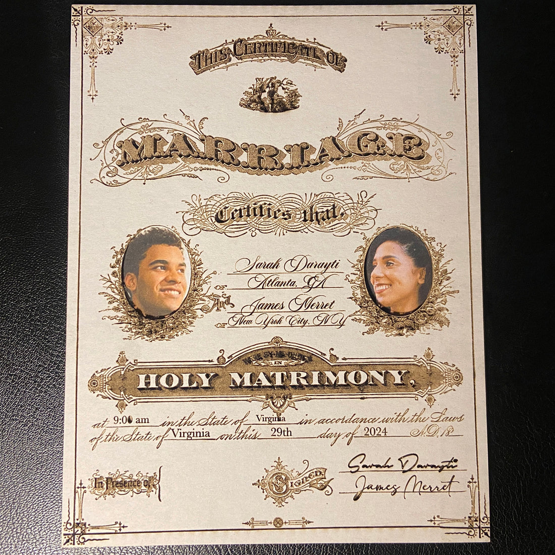 Marriage Certificate Frame – Glowforge Shop