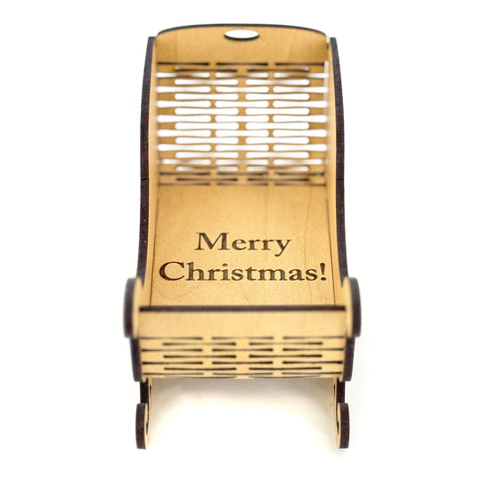 Medium Living Hinge Christmas Sleigh Gift Basket (Medium Proofgrade ...