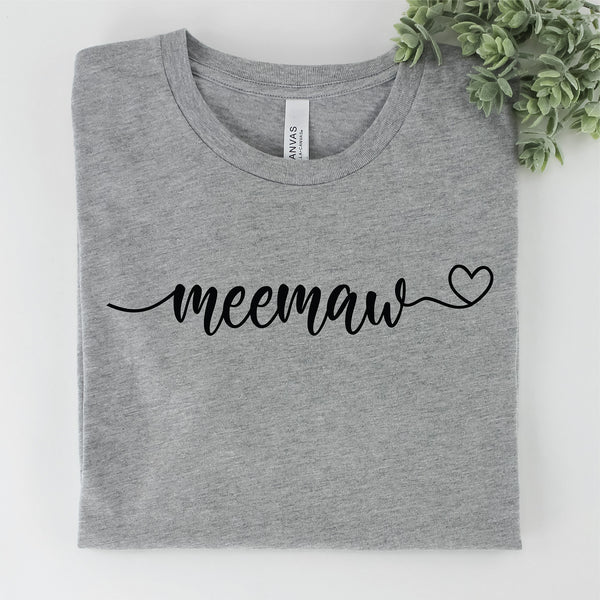 Meemaw with Heart Graphic - Grandparent's Day - Mother's Day Graphic ...