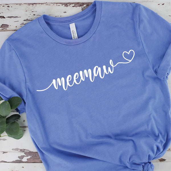 Meemaw with Heart Graphic - Grandparent's Day - Mother's Day Graphic ...