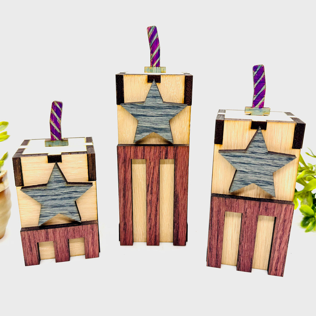 Mini Boom Block Set Patriotic Firecracker Trio (Set of 3) – Glowforge Shop