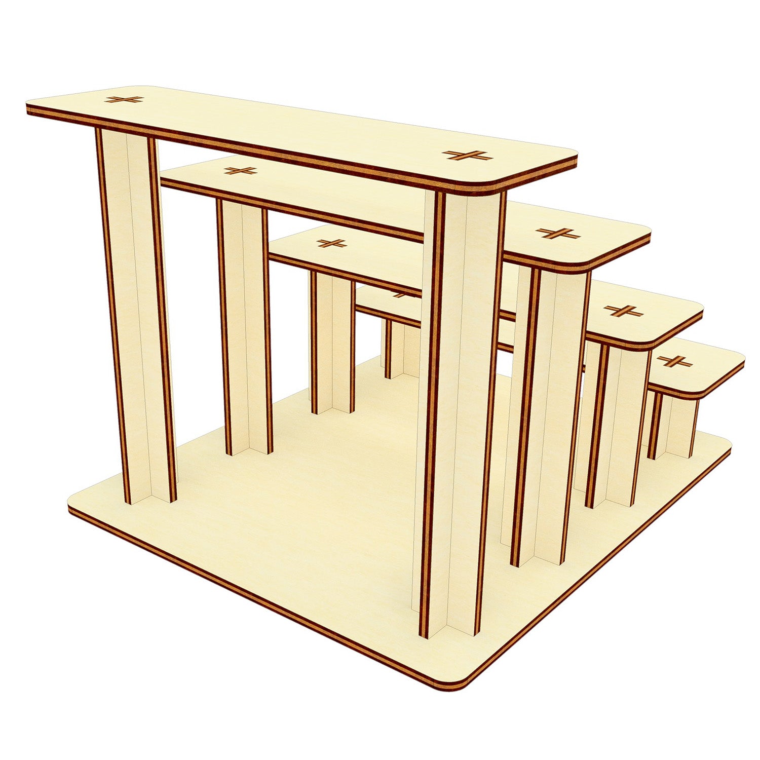 Minimalistic Four Tiered Display Stand for Small Goods – Glowforge Shop