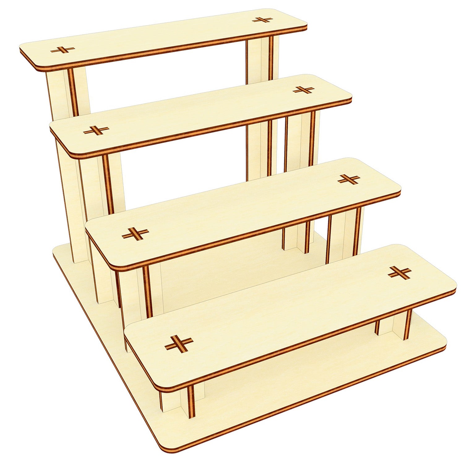 Minimalistic Four Tiered Display Stand for Small Goods – Glowforge Shop