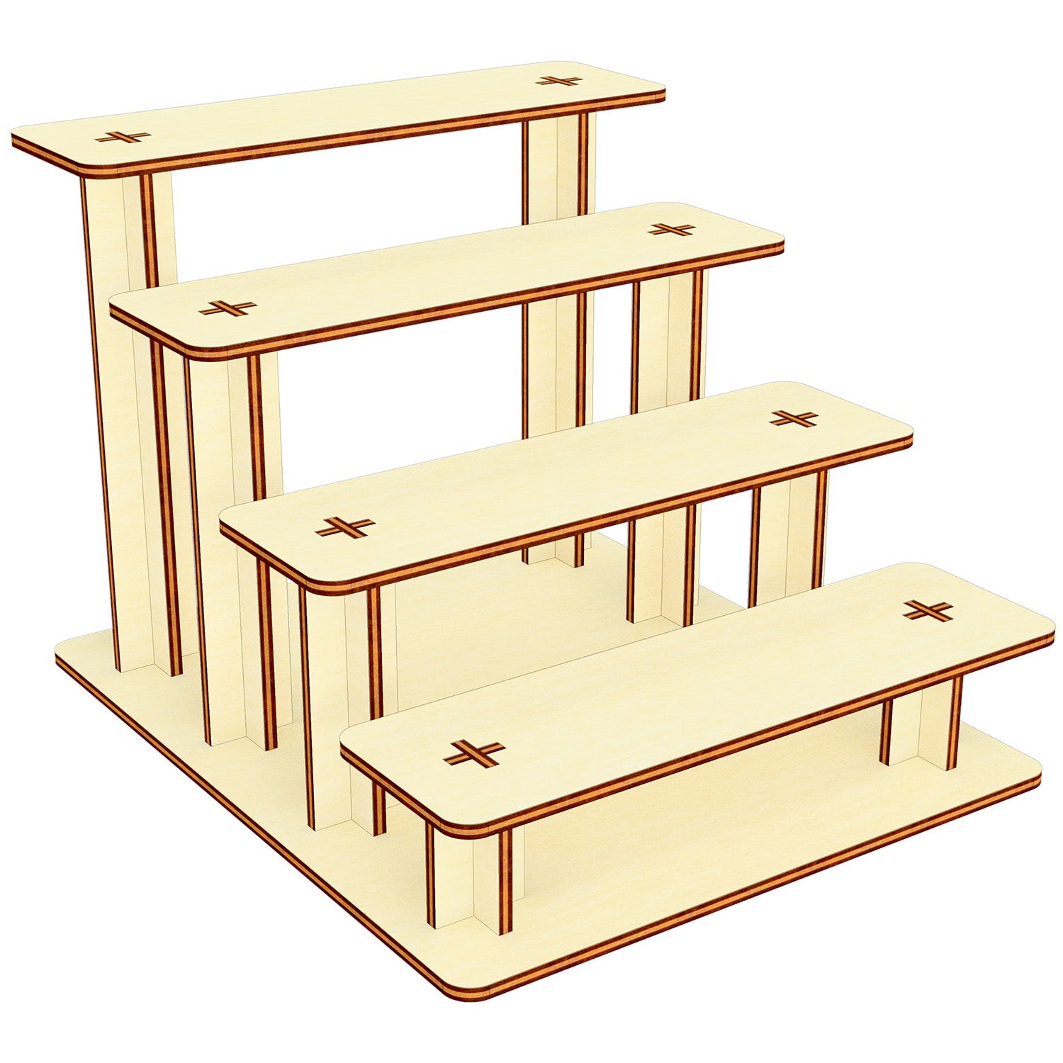 Minimalistic Four Tiered Display Stand for Small Goods – Glowforge Shop