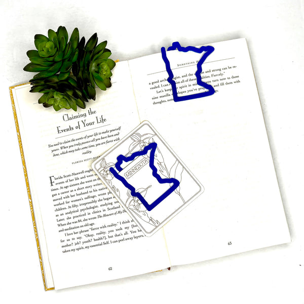 Minnesota Shaped Bookmark with Card Backer - Paperclip - Snack Bag Clo ...
