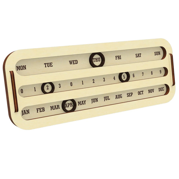 Modular Perpetual Calendar with Wooden Rings – Glowforge Shop