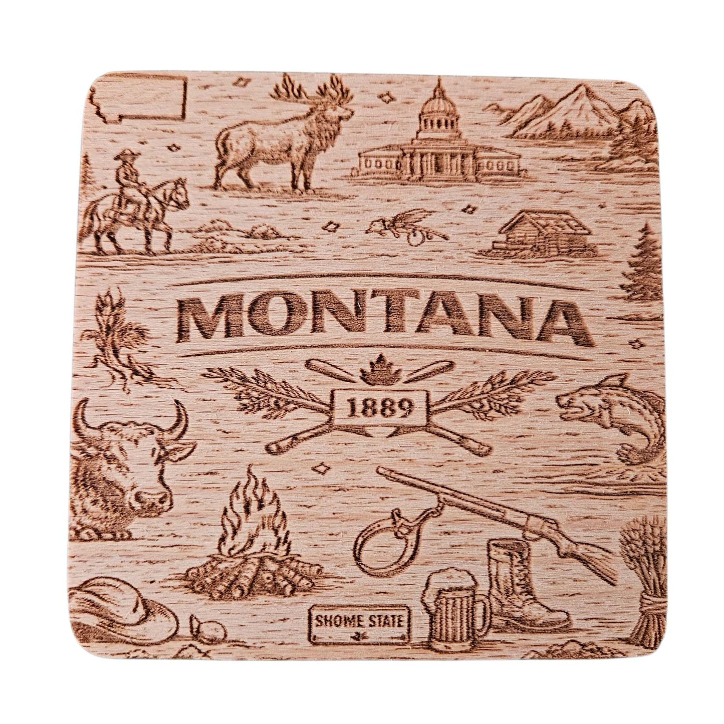 Montana Coaster Design – Glowforge Shop