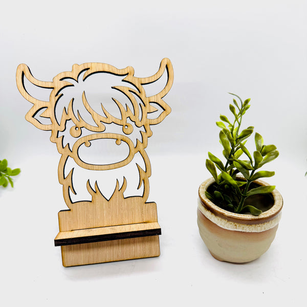 Moo-bile Support Highland Cow Phone Holder – Glowforge Shop