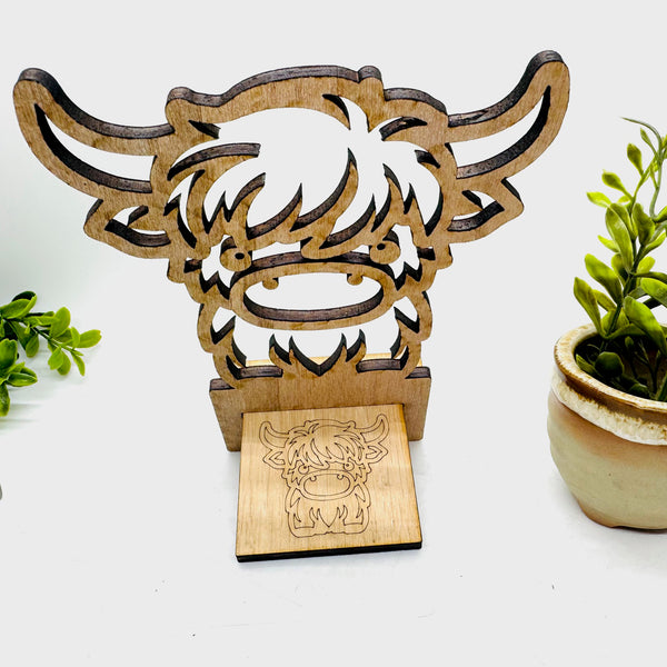 Moo-bile Support Highland Cow Phone Holder – Glowforge Shop