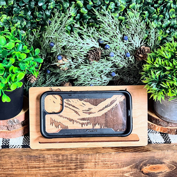 Mountain Range Horizontal Phone Stand – Glowforge Shop