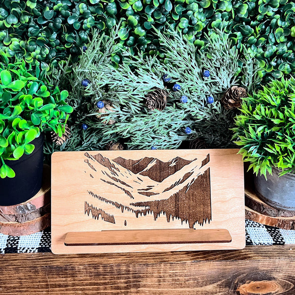 Mountain Range Horizontal Phone Stand – Glowforge Shop