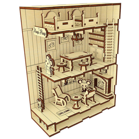 Mouse House Book Nook - A Miniature of the Interior of a Fairy House f ...