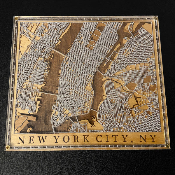 New York City, NY Wood Layer Map – Glowforge Shop