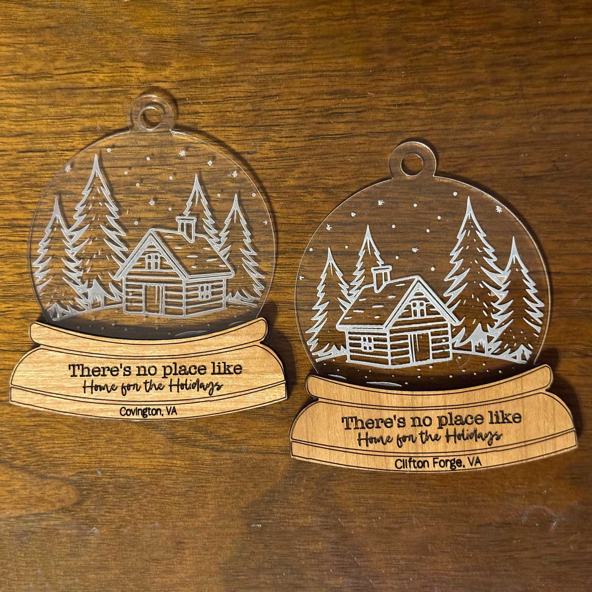 No Place Like Home Snowglobe Ornament – Glowforge Shop