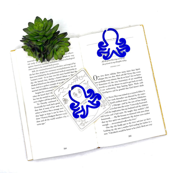 Octopus Shaped Bookmark with Card Backer - Paperclip - Snack Bag Closu ...