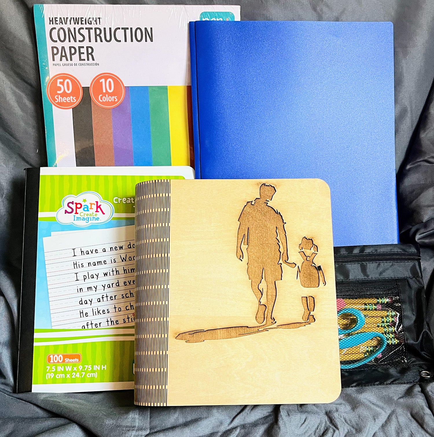 Off to School: Father & Daughter Keepsake Book Box Cover – Glowforge Shop
