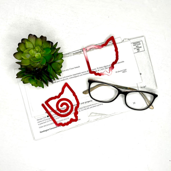 Ohio Shaped Bookmark with Card Backer - Paperclip - Snack Bag Closure ...