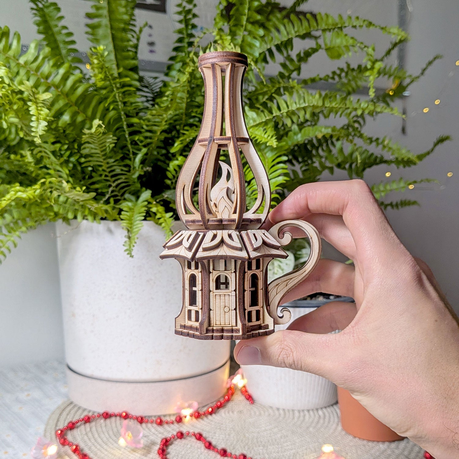 Oil Lamp Fairy House - Whimsical Miniature Cottage Decoration ...