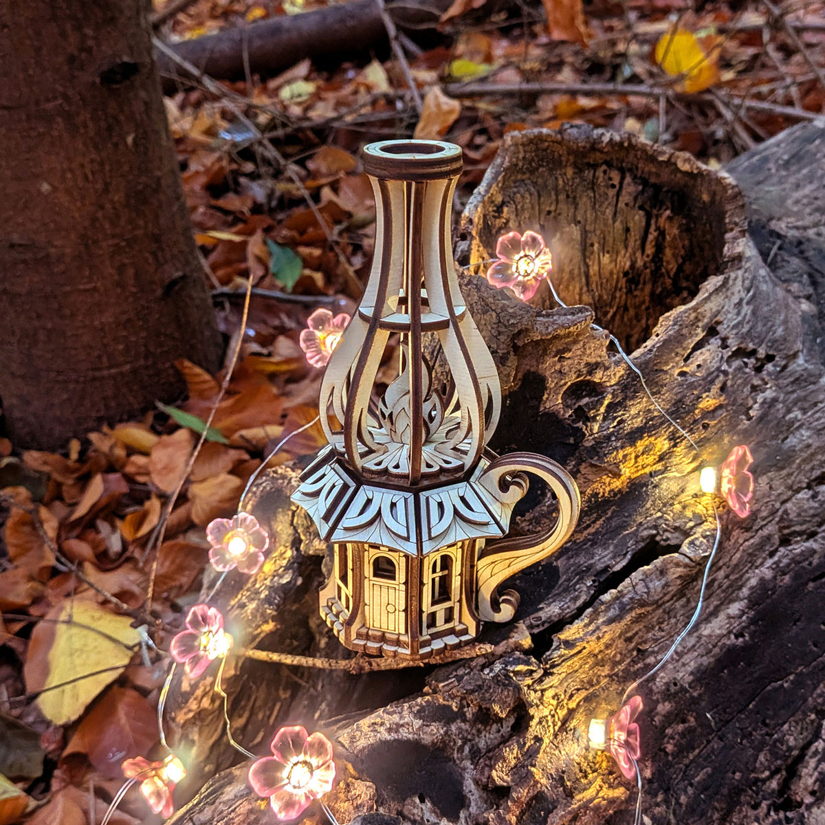 Oil Lamp Fairy House - Whimsical Miniature Cottage Decoration ...