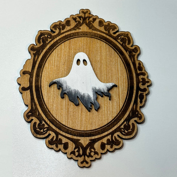 Old Frame Sign Halloween Decor - Ghost, Lady, BOO (Set of 3 ...