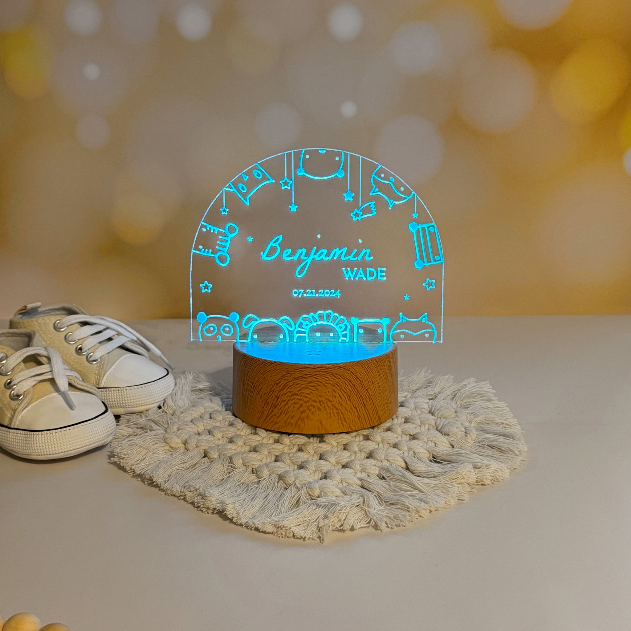 Personalizable Adorable Baby Animals Peeking LED Nightlight Insert ...