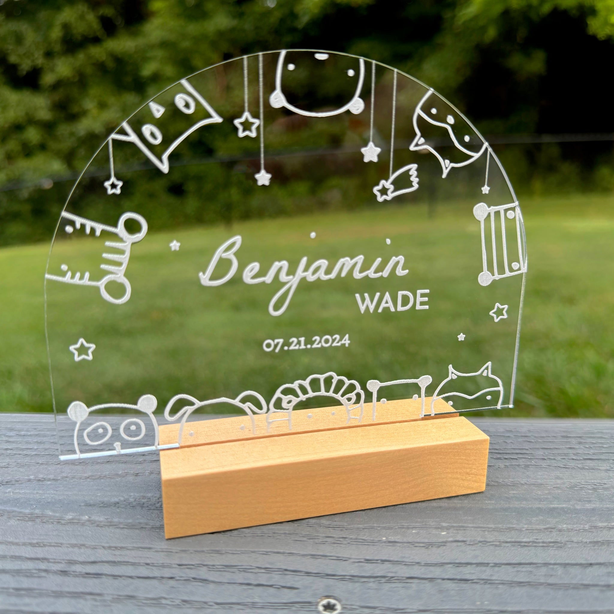 Personalizable Adorable Baby Animals Peeking LED Nightlight Insert ...