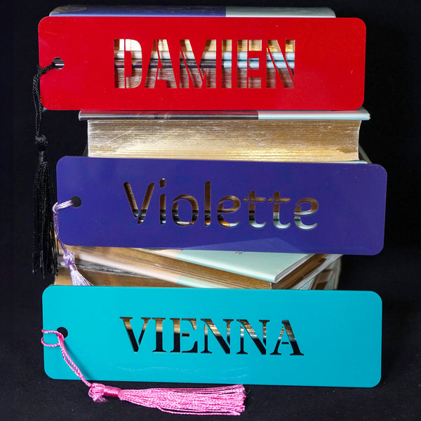 Personalizable Cutwork Name Bookmarks with Editable Text (Set of 5 ...