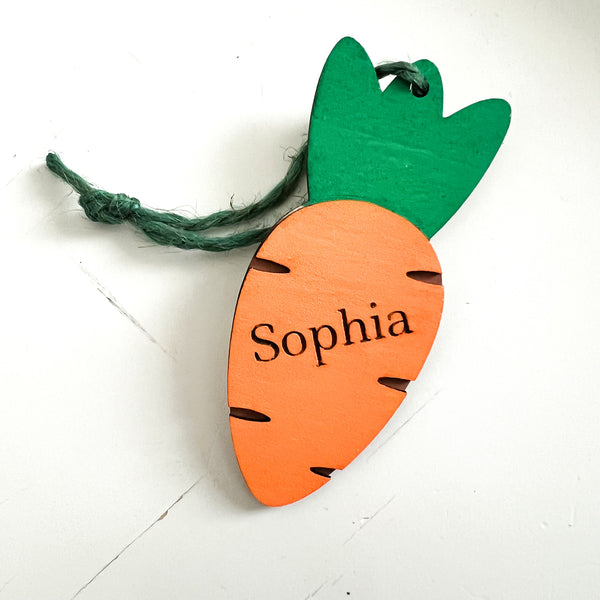 Personalized Carrot Easter Basket Name Tag – Glowforge Shop