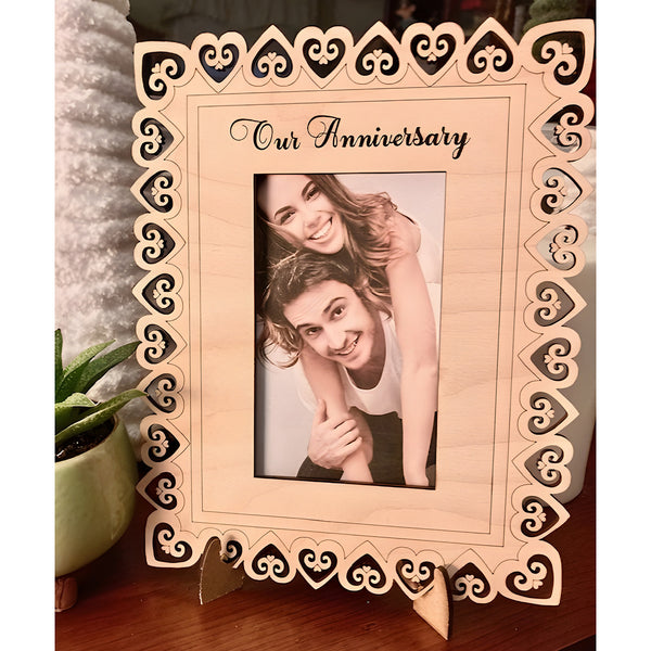 Personalized Love Inspired Heart Adorned Wood Photo Frame – Glowforge Shop