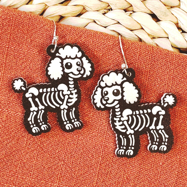Poodle Dog Halloween Skeleton Earrings – Glowforge Shop