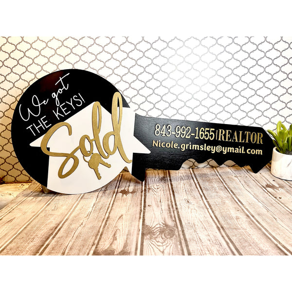 Customizable Realtor SOLD Key Sign – Glowforge Shop