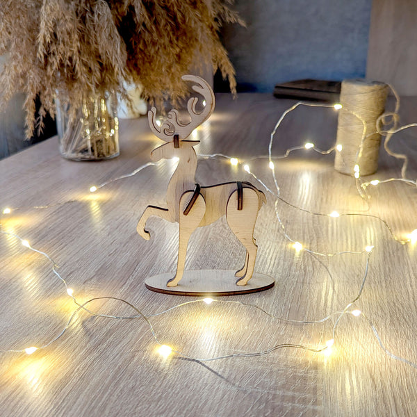 3D Christmas Reindeer On The Base – Glowforge Shop