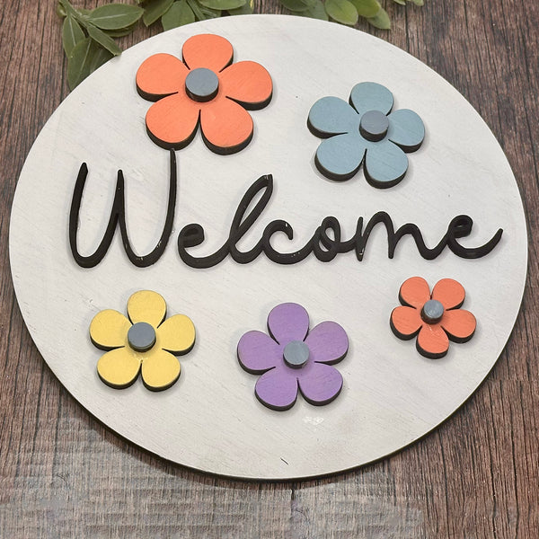 Retro 70's Inspired Daisy Welcome Door Sign – Glowforge Shop