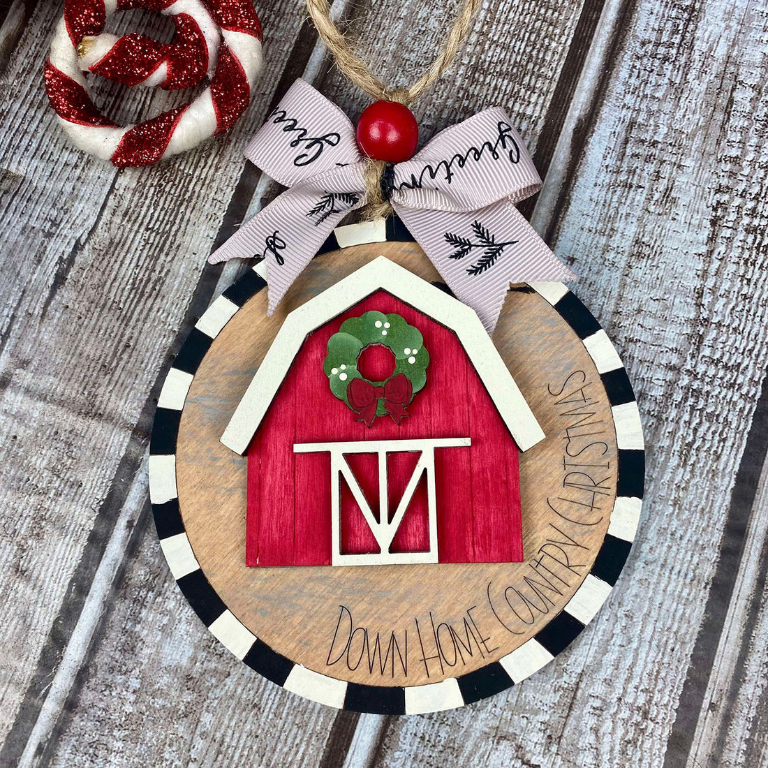 Rustic Barn Christmas Ornament / Gift Tag / Bag Tag – Glowforge Shop
