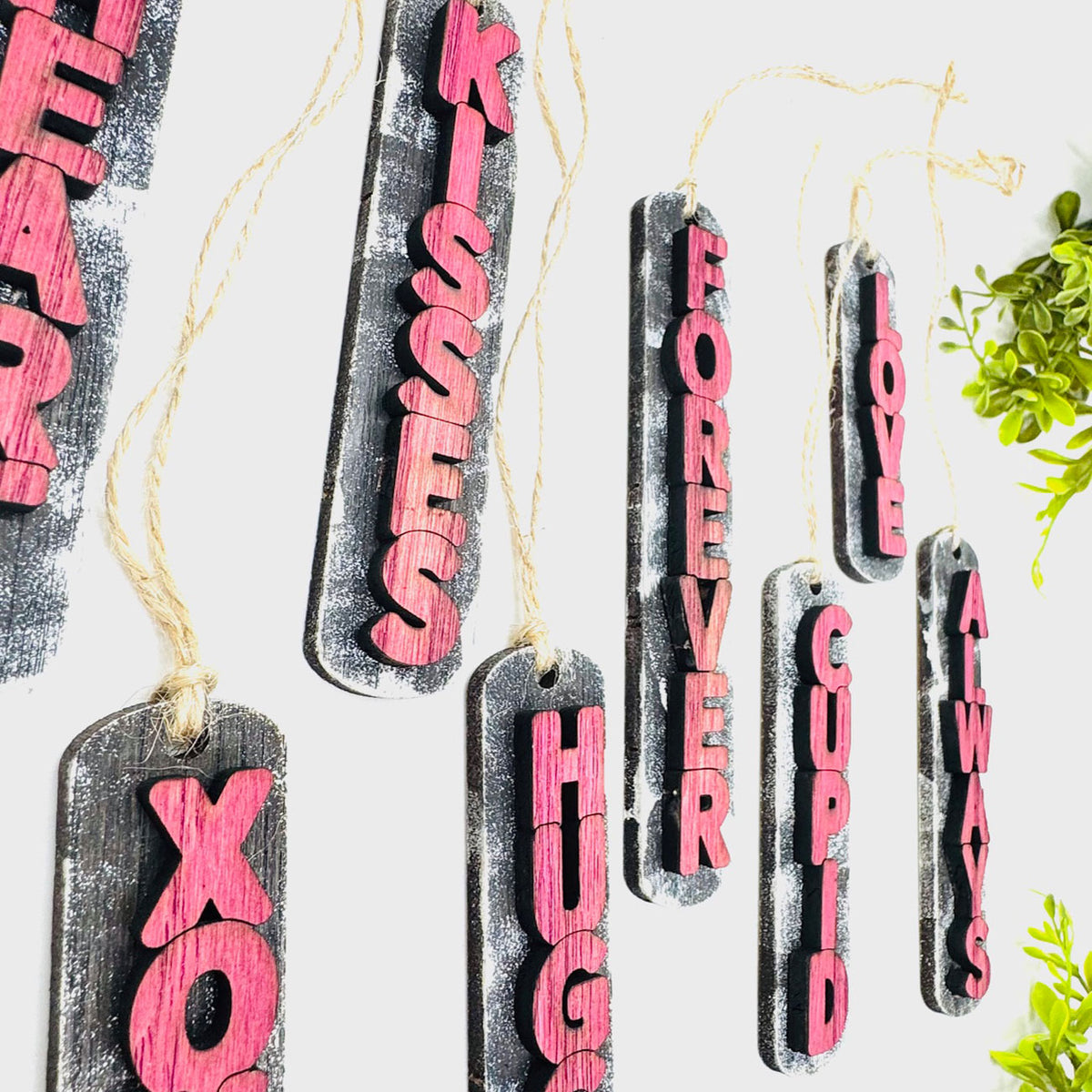 Rustic Valentines Day Layered Word Tags (Set of 8) – Glowforge Shop