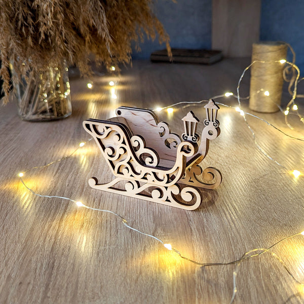 Santa's Sleigh - Festive Christmas Decoration – Glowforge Shop