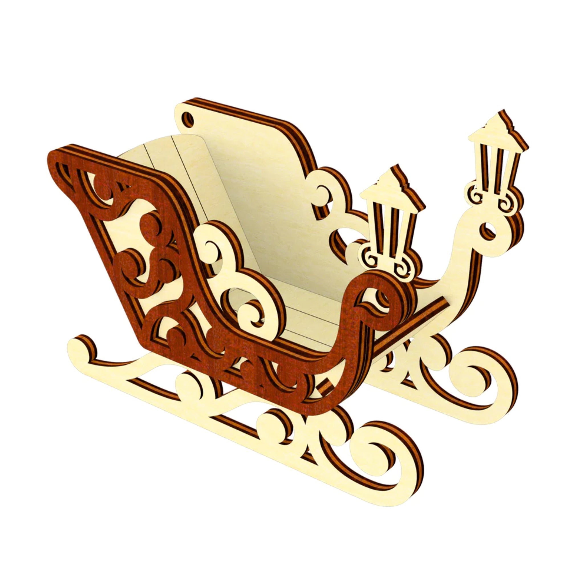 Santa's Sleigh - Festive Christmas Decoration – Glowforge Shop