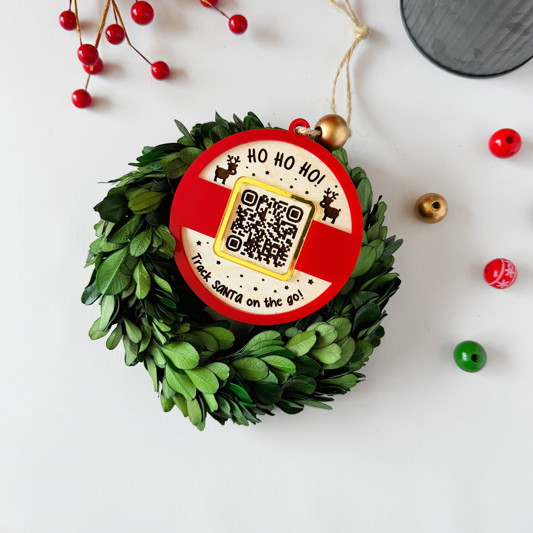 Santa Tracker Christmas Ornament with QR codes to Google – Glowforge Shop