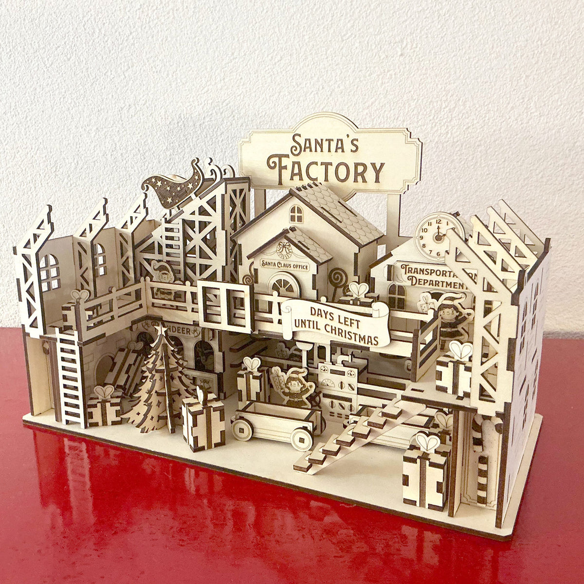 Santa's Factory - Christmas Workshop Diorama with Countdown Calendar ...