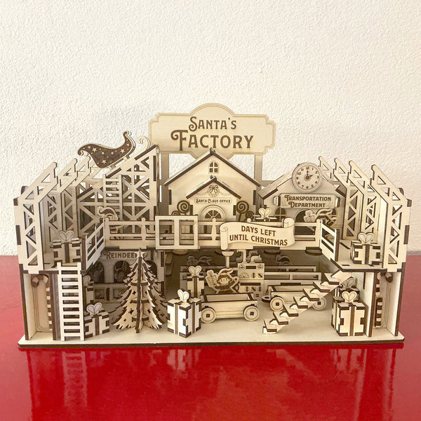 Santa's Factory - Christmas Workshop Diorama with Countdown Calendar ...