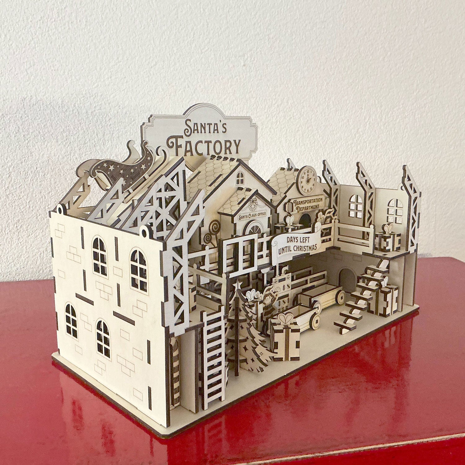 Santa's Factory - Christmas Workshop Diorama with Countdown Calendar ...