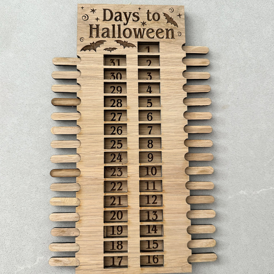 Sliding Halloween Countdown with Bats – Glowforge Shop